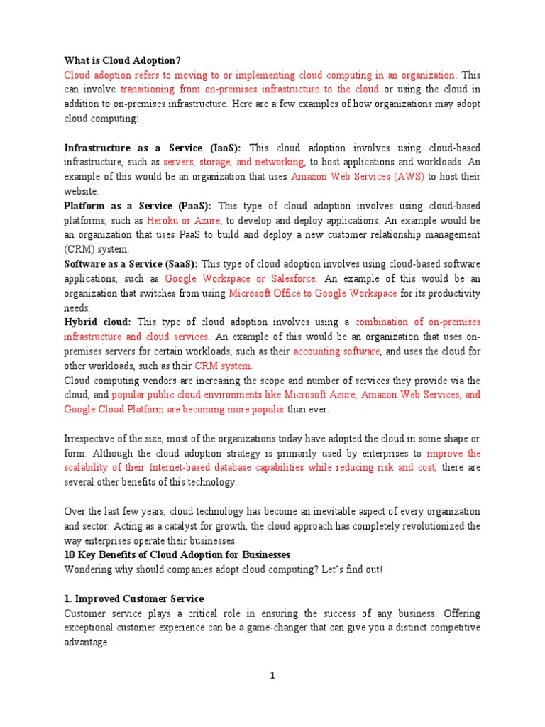 What Is Cloud Adoption | PDF