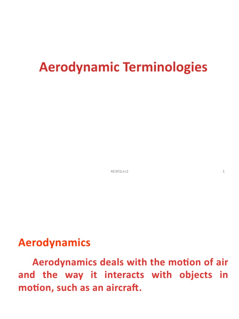 Key Aerodynamic Terminologies Explained | PDF