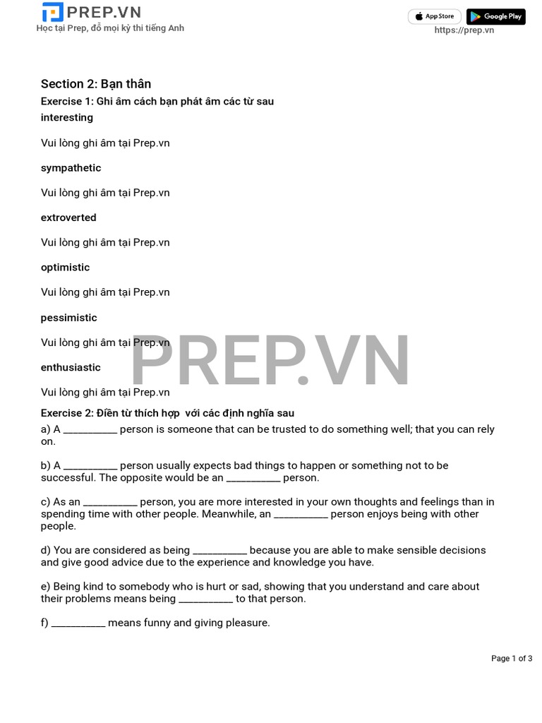 Prep - VN | PDF