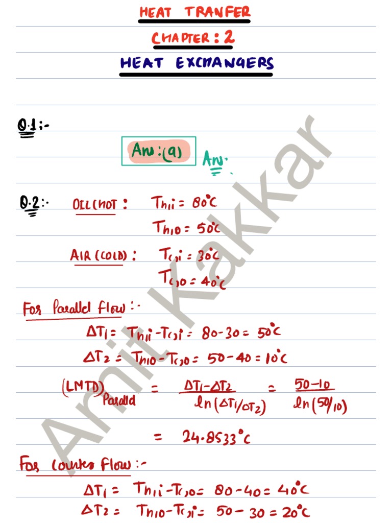 HT (Workbook Solution) Chapter 2 (Heat Exchanger) | PDF HT (Workbook Solution) Chapter 2 (Heat Exchanger) | PDF
