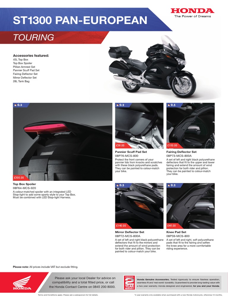 Assesoires Partnr ST1300 | PDF | Motor Vehicle | Land Vehicles