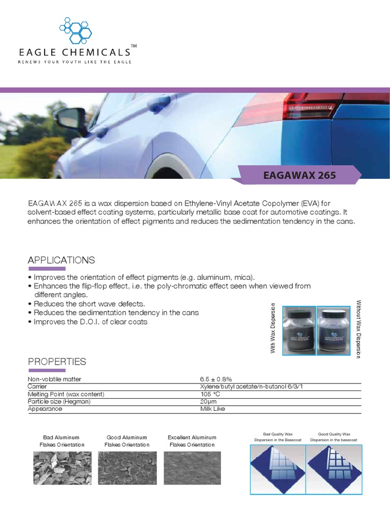 EAGAWAX 265: Enhancing Wax Dispersion | PDF | Wax | Materials