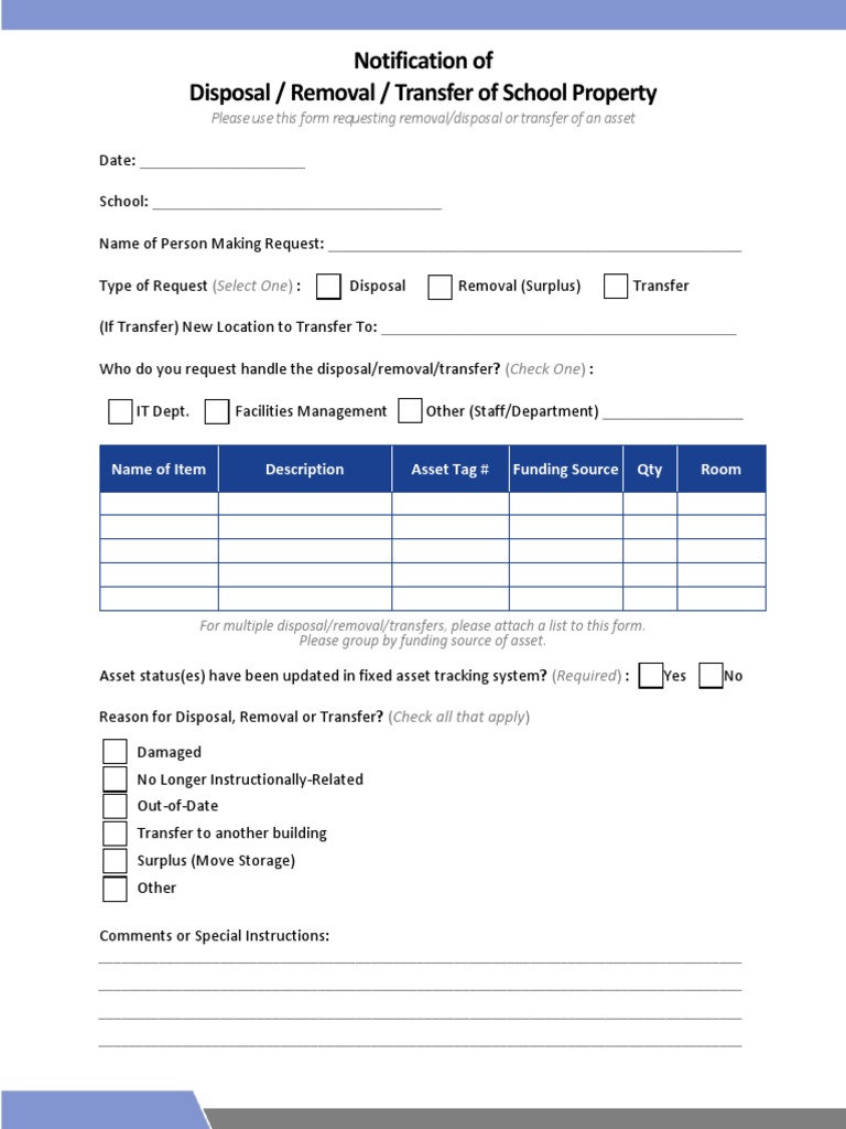School Property Disposal Request Form | PDF