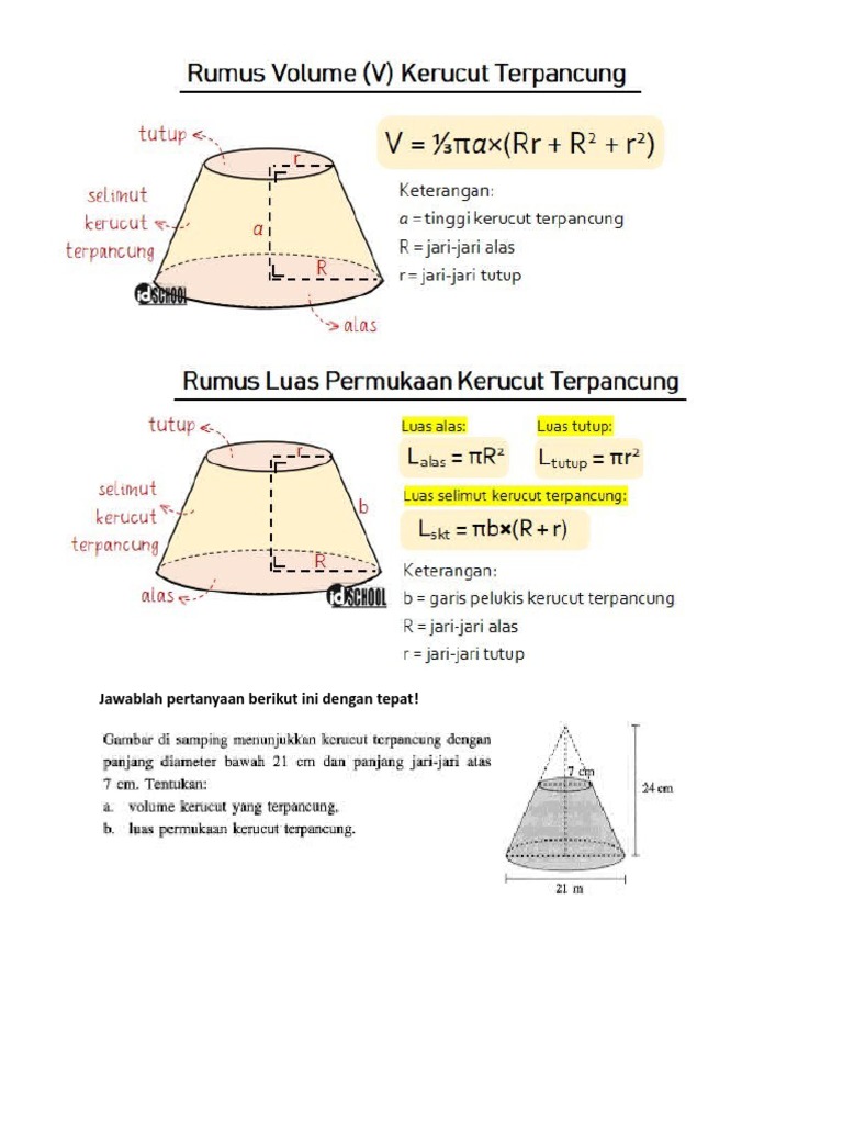 Kerucut Terpancung | PDF | Metode & Bahan Ajar