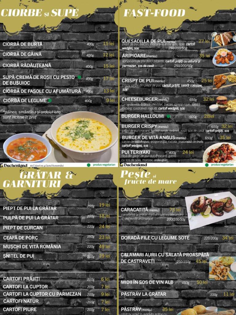Buchenland Meniu Livrare | PDF