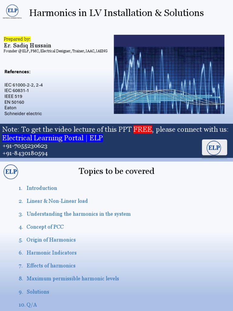 Harmonics in LV Installation & Solutions: Electrical Learning Portal - ELP | PDF | Capacitor ...