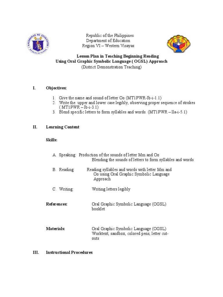 Lesson-Plan Ogsl | PDF | Lesson Plan | Cognition