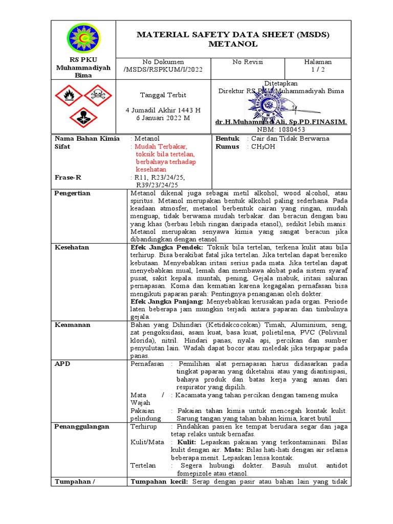 MSDS Methanol | PDF