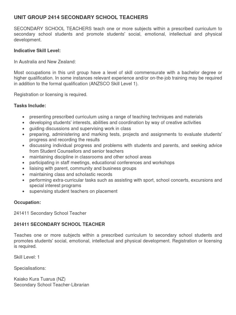 Secondary School Teacher | PDF Secondary School Teacher | PDF