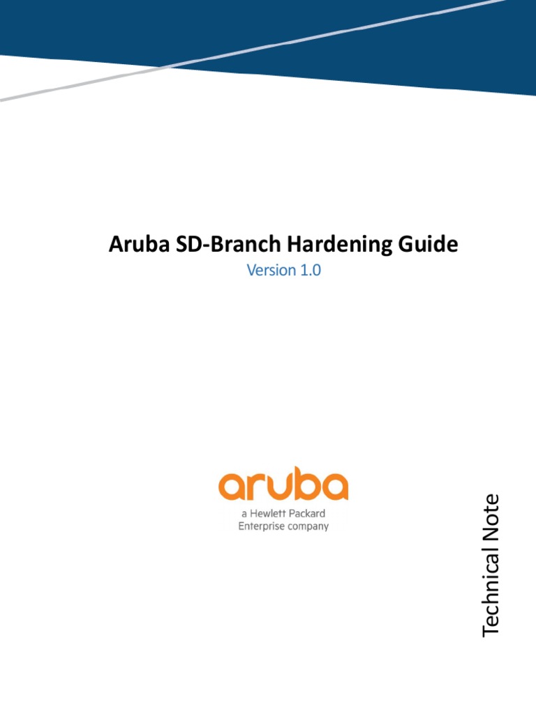 Aruba SD-Branch Hardening Guide | PDF | Computers