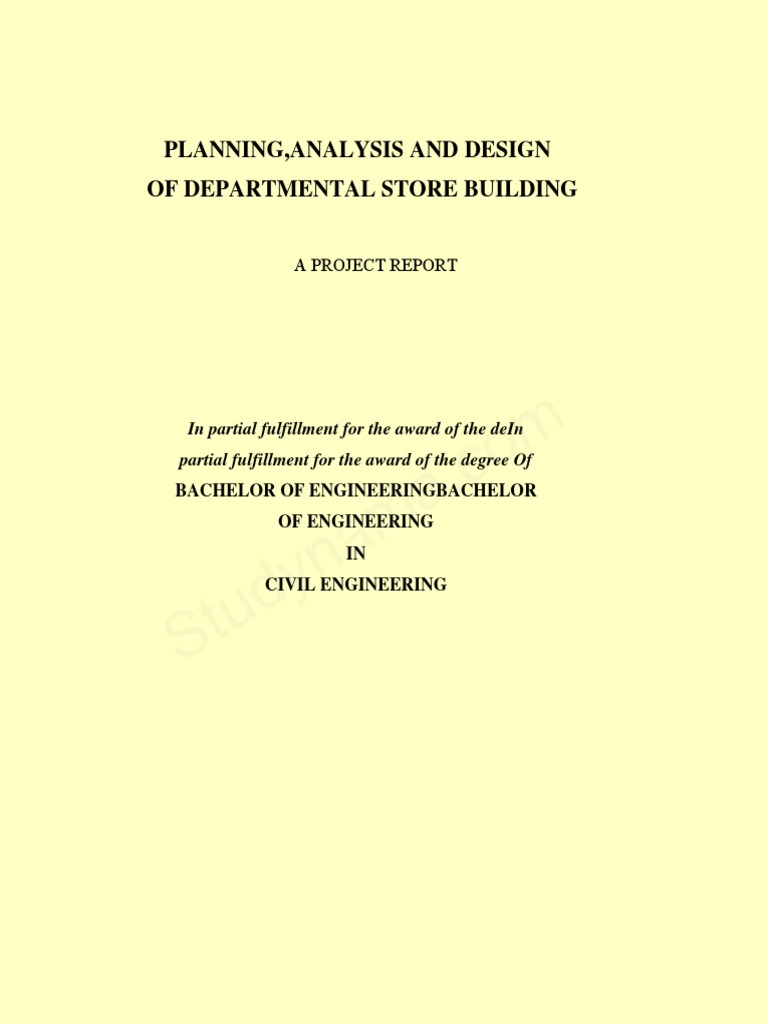 Civil Engg. Project - Planning Analysis and Design of Departmental ...