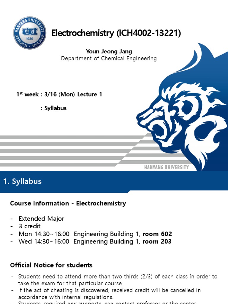 2020 EChem - Lecture Note 1 | PDF