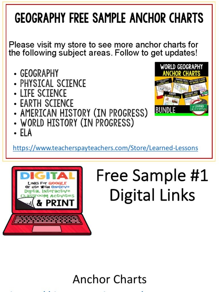 Geography Free Sample Anchor Charts | PDF | Map | Geography