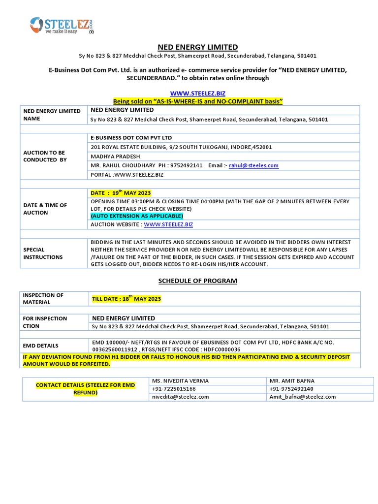Ned Energy LTD DT 19TH May 2023 | PDF