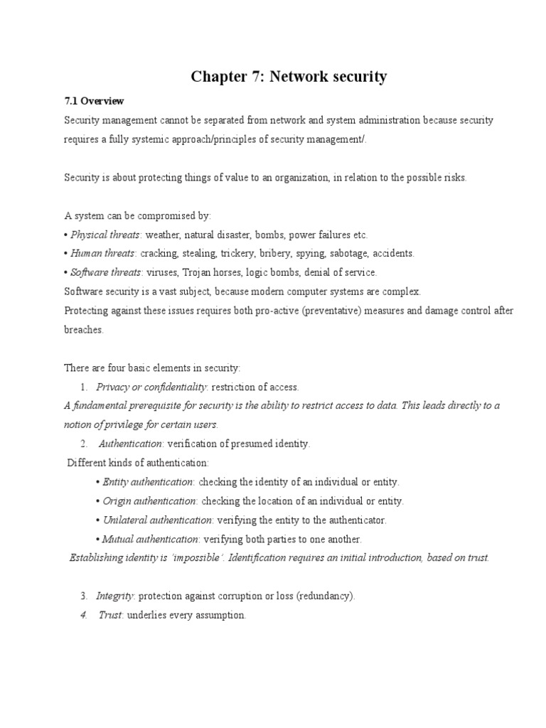 Chapter 7 Network Security | PDF | Computers