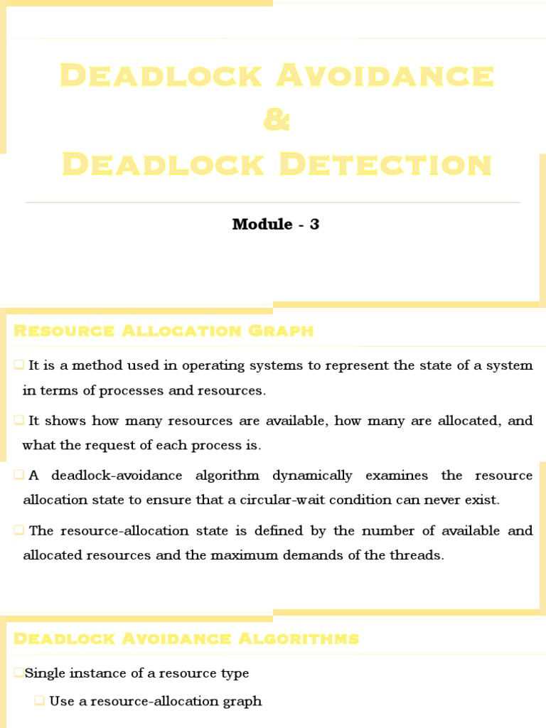 6-Deadlocks, Resource-Allocation Graph, Methods for Handling Deadlocks-22!05!2023 | PDF
