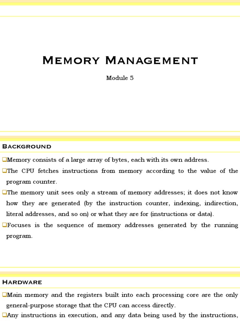 8 Main Memory Management 10-06-2023 | PDF