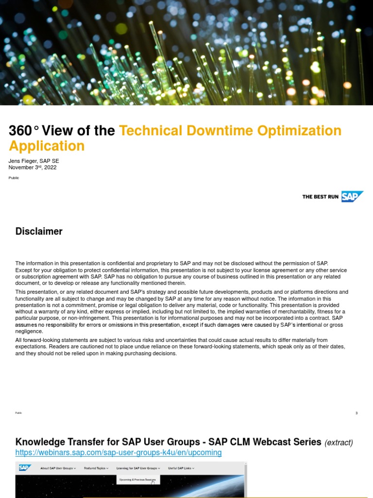 9-360 Degree View of The Technical Downtime Optimization Application ...