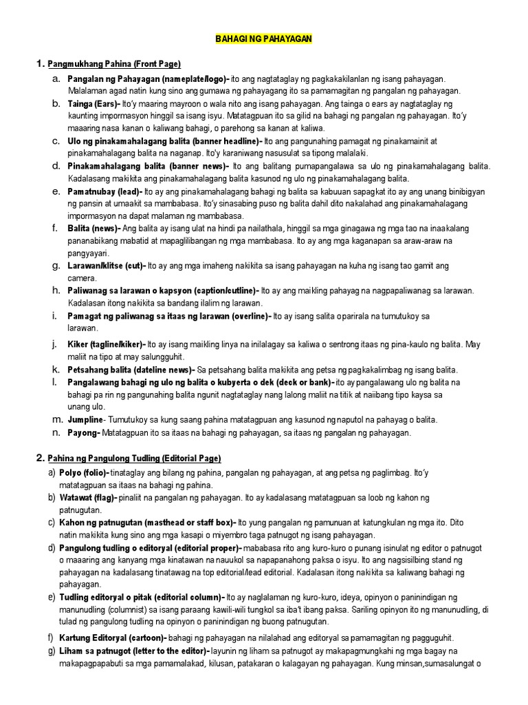 BAHAGI-NG-PAHAYAGAN | PDF