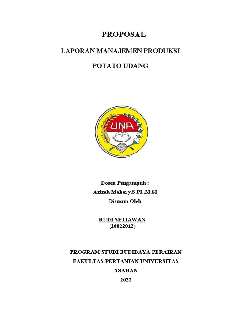Proposal Usaha Potato Udang 2023 | PDF | Kesehatan Holistik