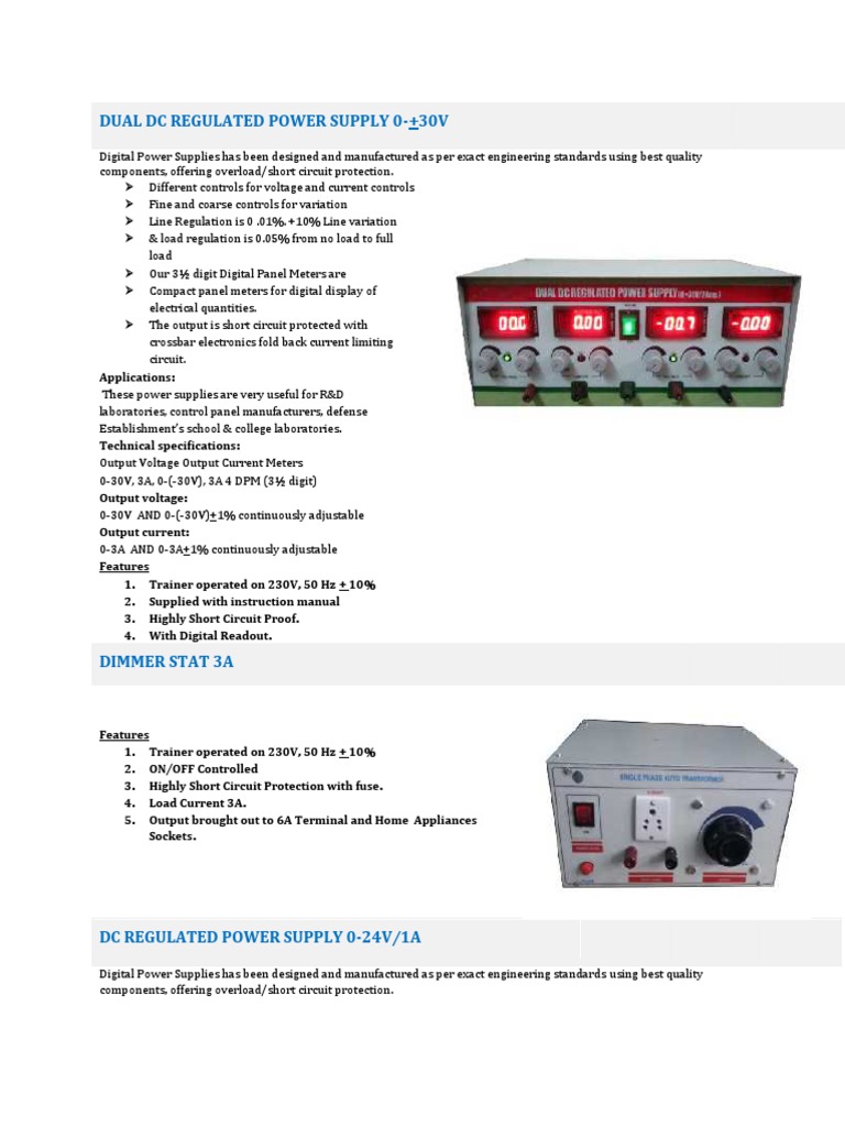Dual DC Regulated Power Supply Guide | PDF | Power Supply | Rectifier