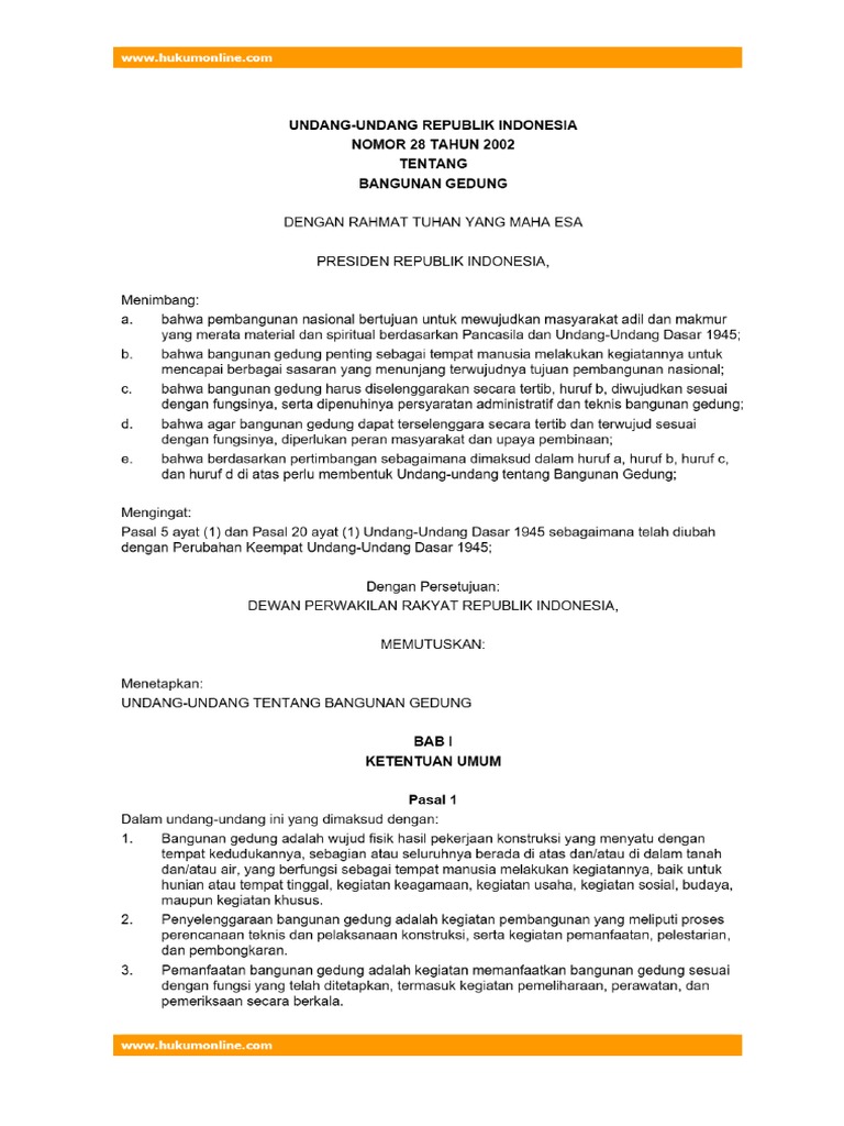 Undang-Undang Nomor 28 Tahun 2002 - Pusat Data Hukumonline | PDF