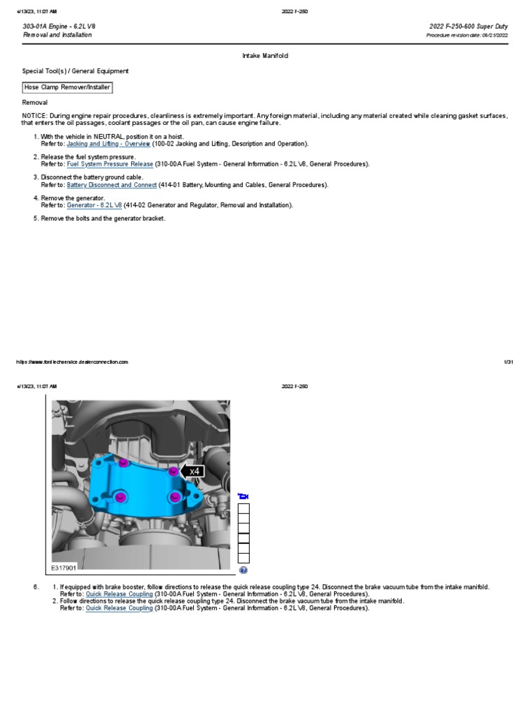 303-01A Engine - 6.2L V8, Removal and Installation | Download Free PDF ...