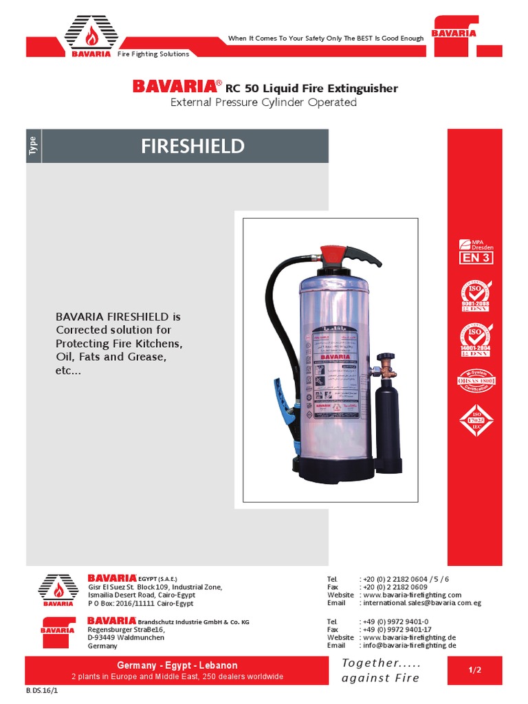 BAVARIA FIRESHIELD Fire Extinguishers | PDF