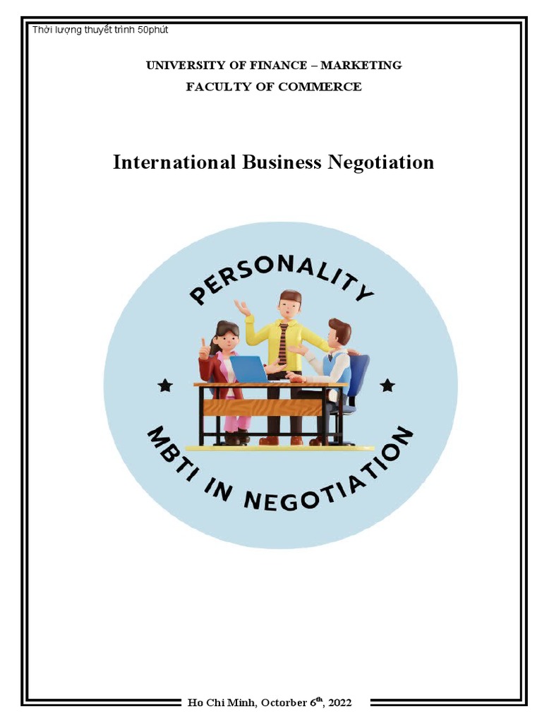 Personality (Myers-briggs Type Indicator in Negotiation) + Thuyết Trình ...