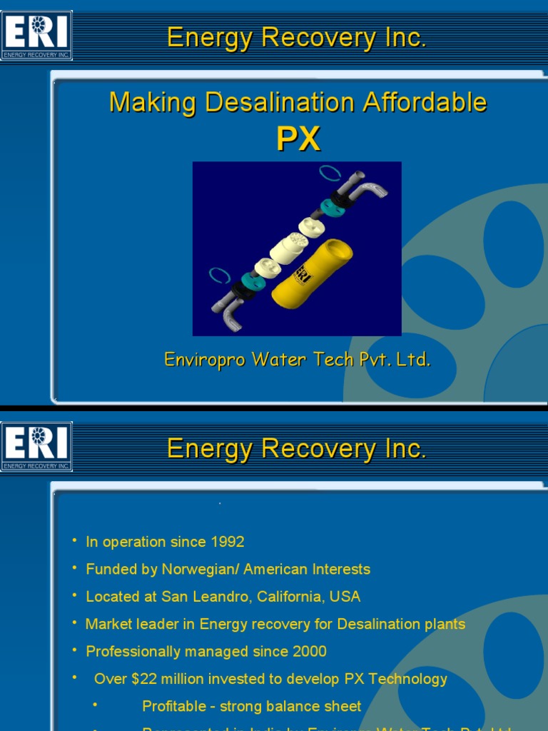 Energy Recovery in Desalination Plants | PDF | Science & Mathematics ...
