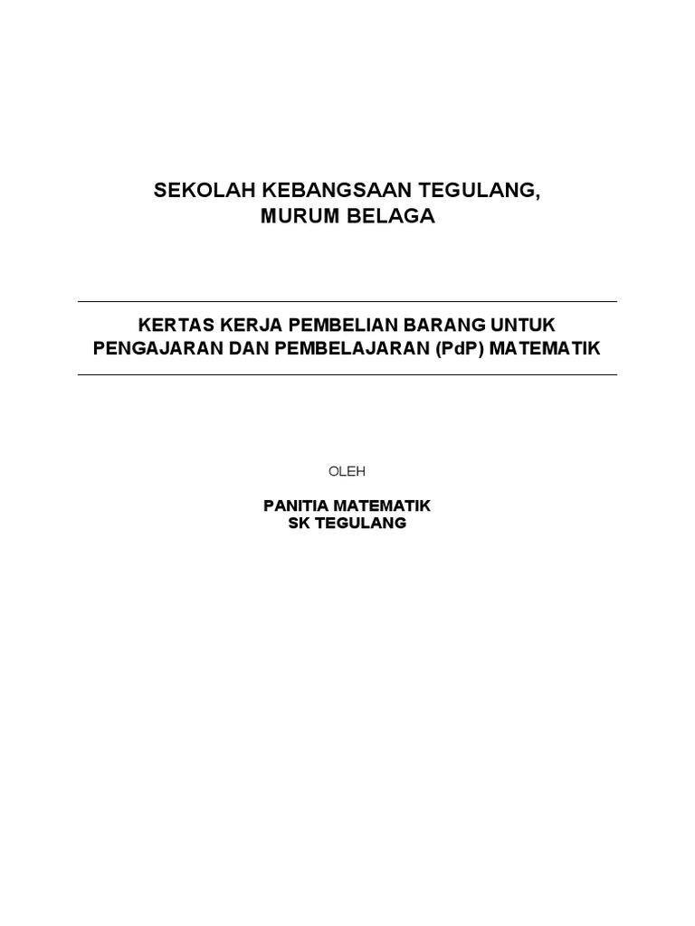 Kertas Kerja Pembelian Barang | PDF