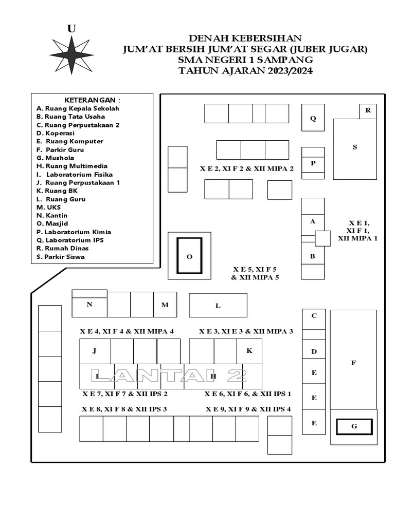 Denah Kebersihan Juber Jugar 1 | PDF