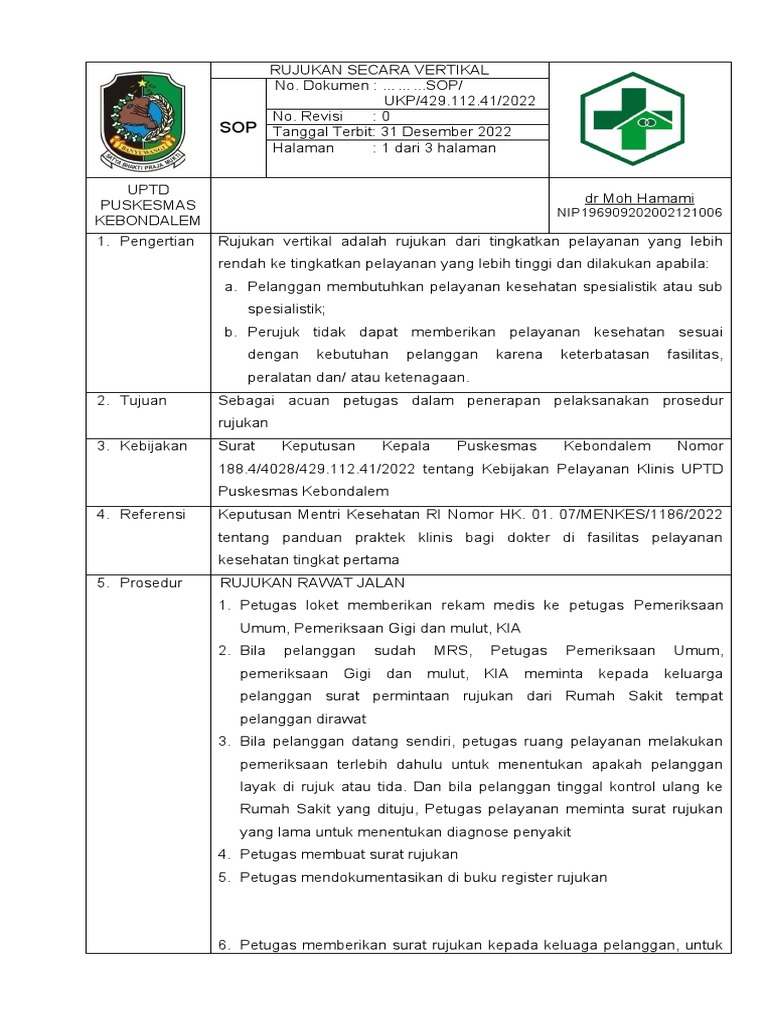 SOP Rujukan Vertikal | PDF
