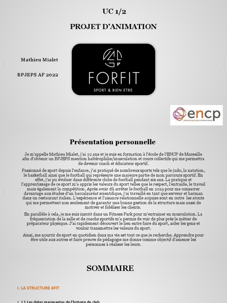 Dossier UC1 Et 2 | PDF | Des sports | Musculation