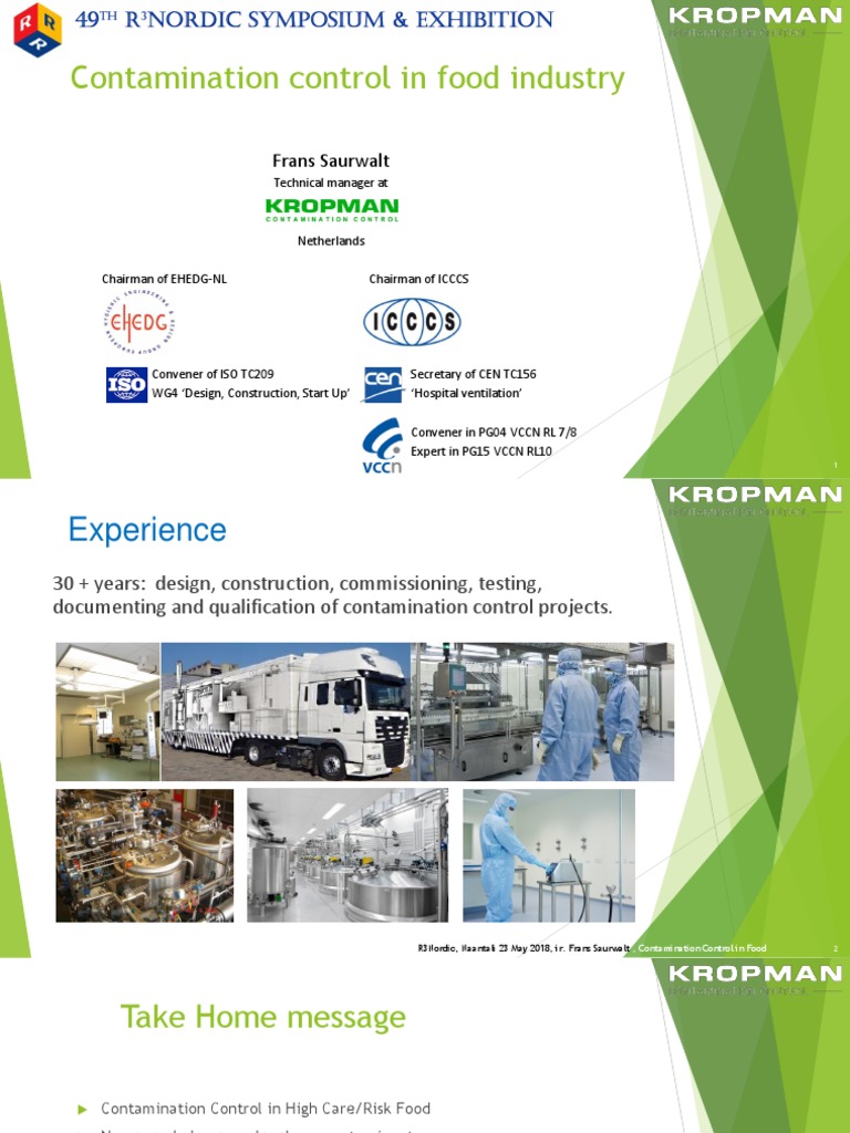 Presentation Contamination Control in Food 23-May-2018 | PDF | Hazard ...