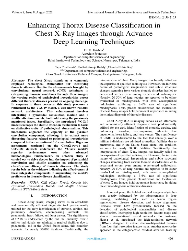 Enhancing Thorax Disease Classification in Chest X-Ray Images Through Advance Deep Learning ...
