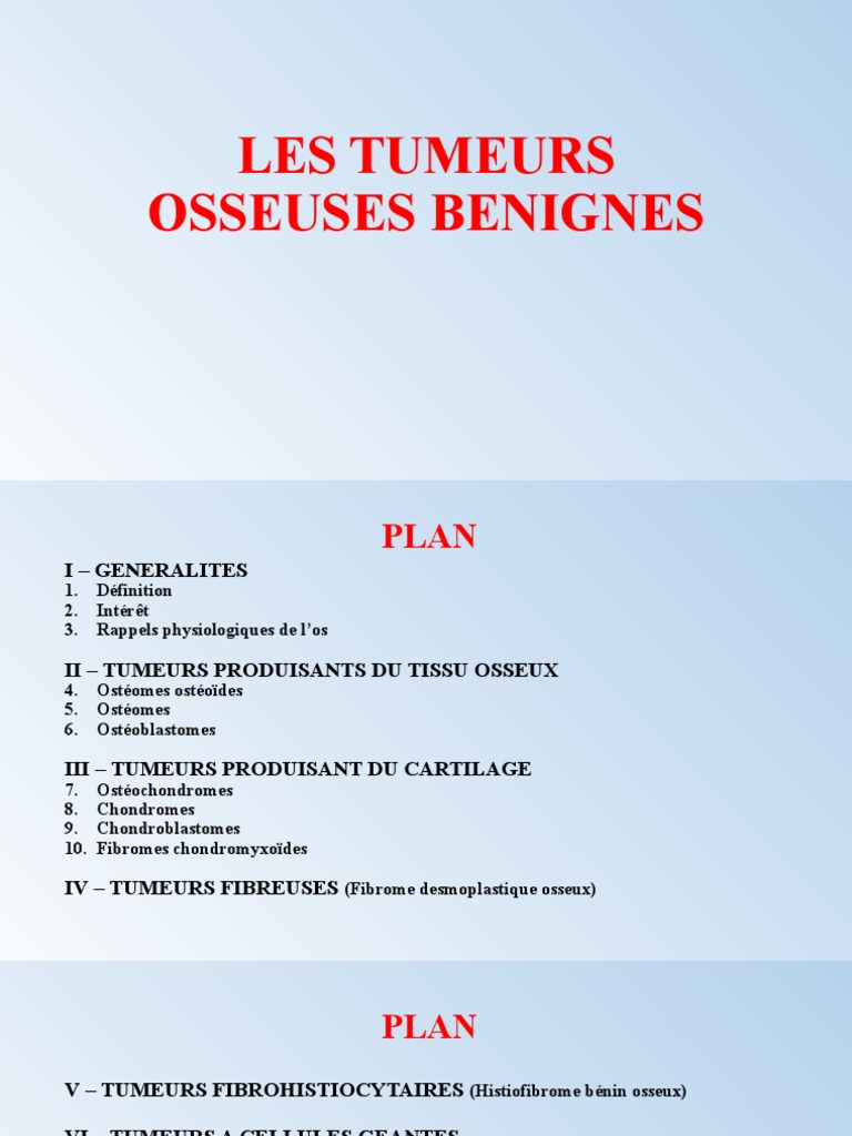 Les Tumeurs Osseuses Benignes | PDF | Os | Ostéoblaste Les Tumeurs Osseuses Benignes | PDF | Os | Ostéoblaste