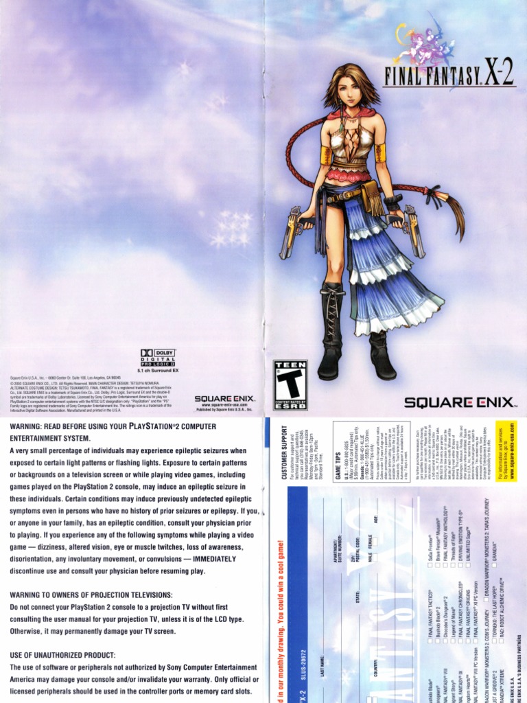 Final Fantasy X-2 - Manual | PDF | Square Enix | Play Station