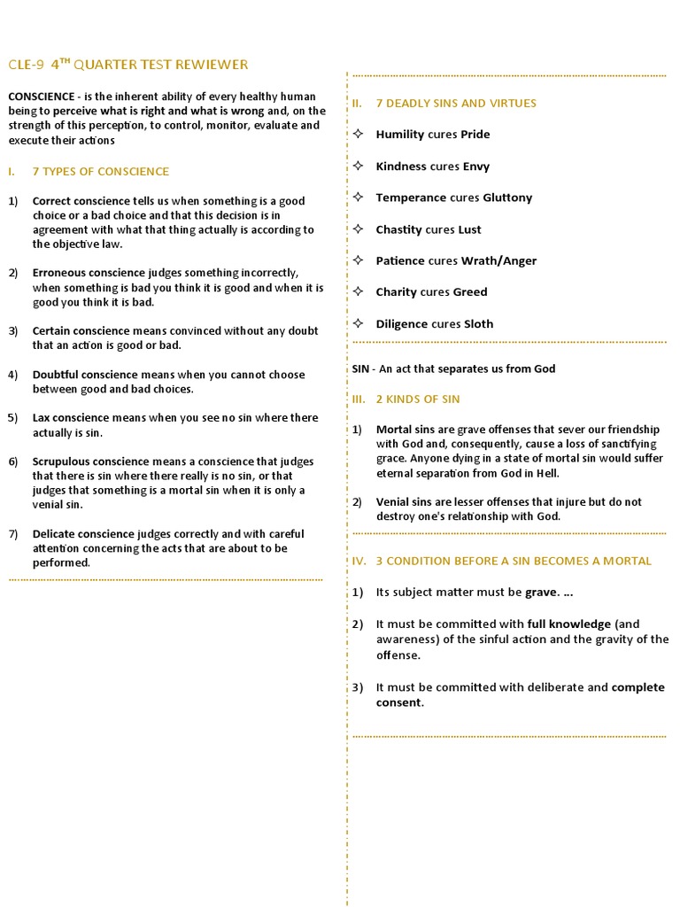 Cle-9 4TH Quarter Examination Reviewer | PDF