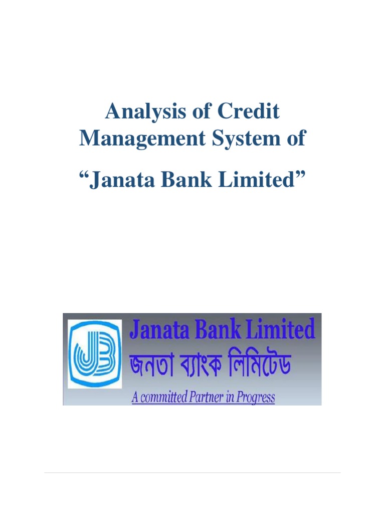 Credit Management Analysis of Janata Bank | PDF | Loans | Banks