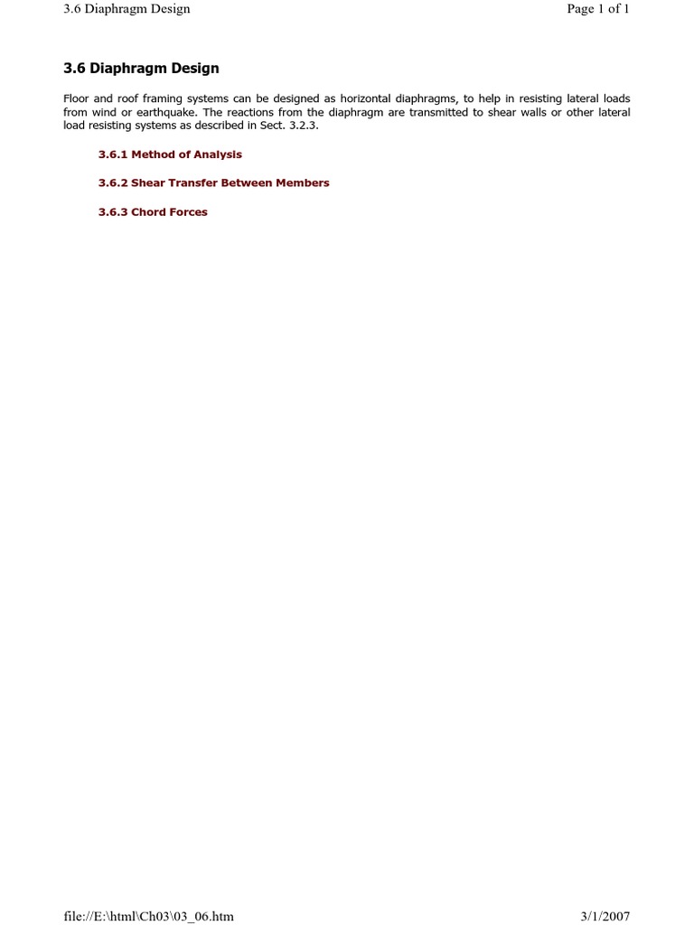 Diaphragm Design | PDF | Beam (Structure) | Truss