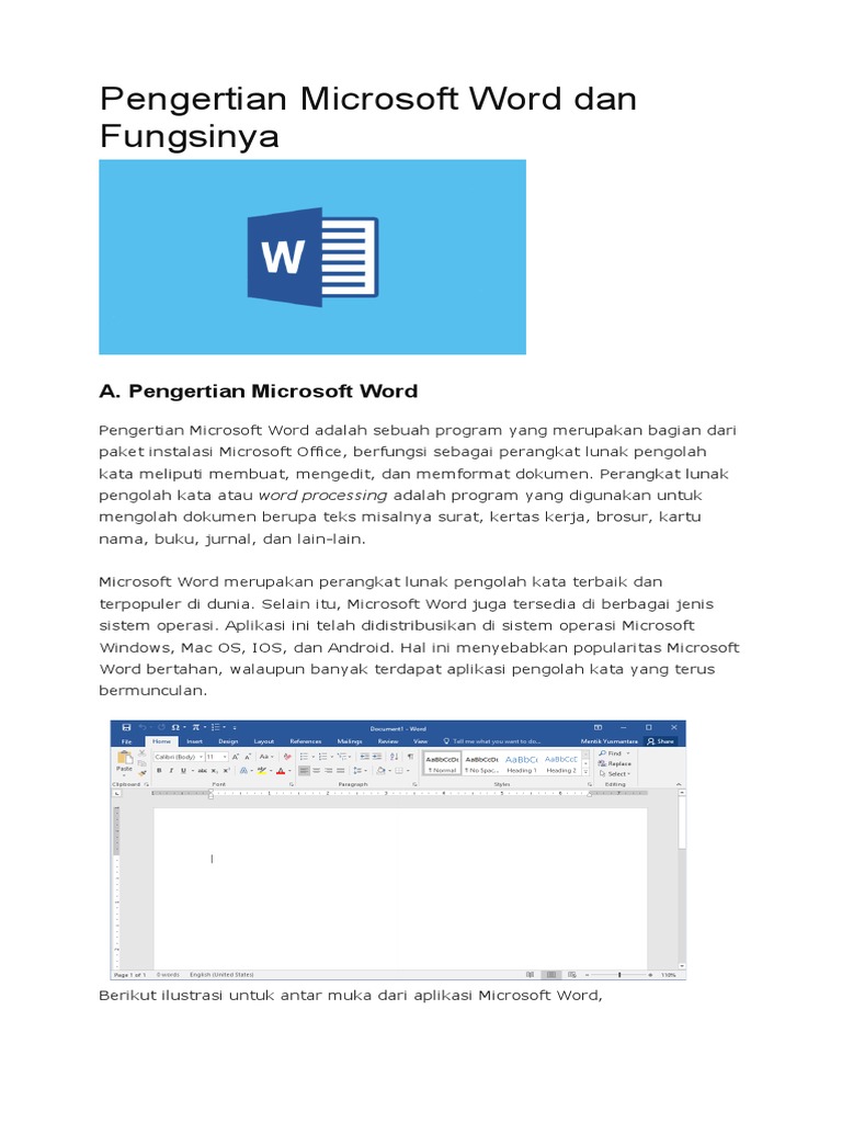 Pengertian Microsoft Word Dan Fungsinya | PDF | Karier & Perkembangan