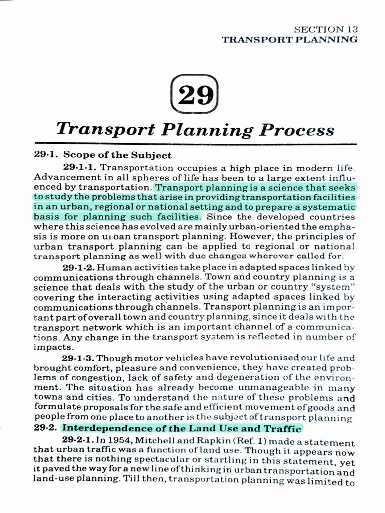 Lecture 02 NEED FOR A SYSTEM APPROACH TO URBAN TRANSPORT PLANNING | PDF