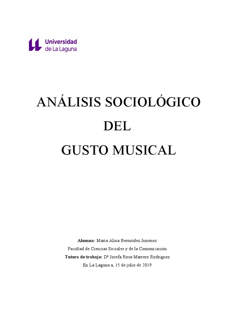 Análisis Sociológico del Gusto Musical | PDF