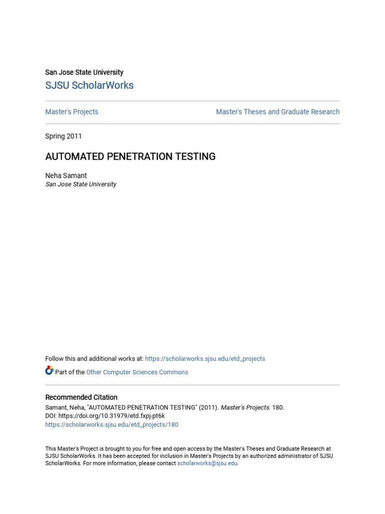 Automated Penetration Testing | PDF