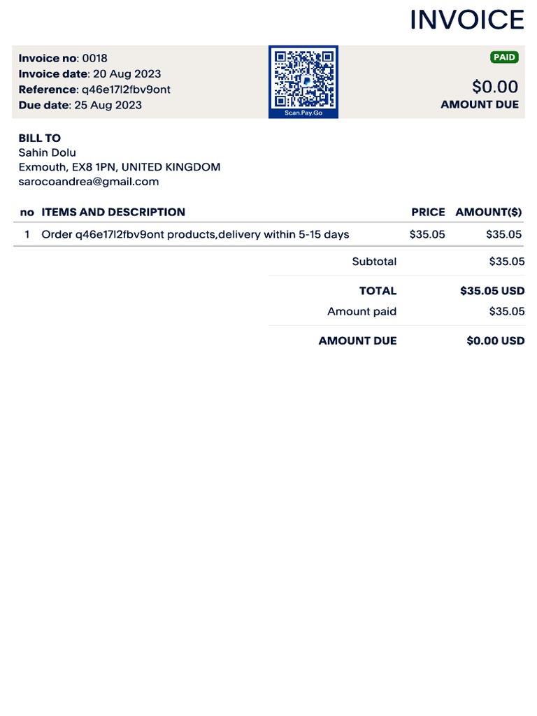 Invoice - 0018 | PDF