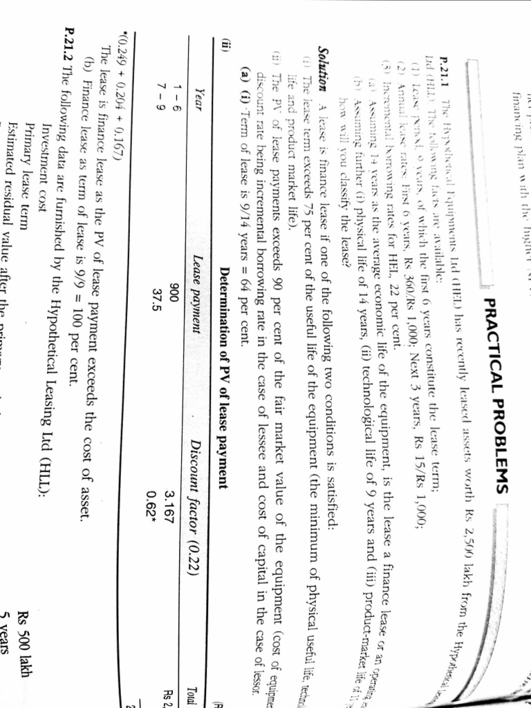 Lease and Hire Purchase Problems | PDF