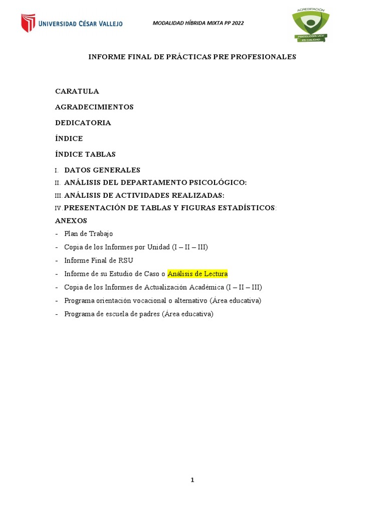 Formato de INFORME FINAL PPP-II | PDF | Sicología | Science