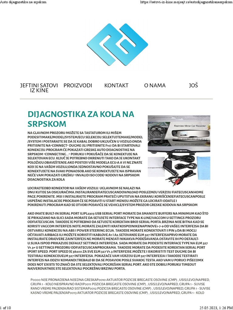 Auto Dijagnostika Na Srpskom | PDF