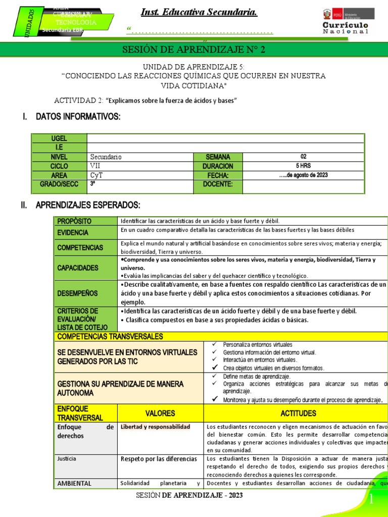 B-3º Ses Act 2-Cyt-Und 5 - Sem 2 | PDF